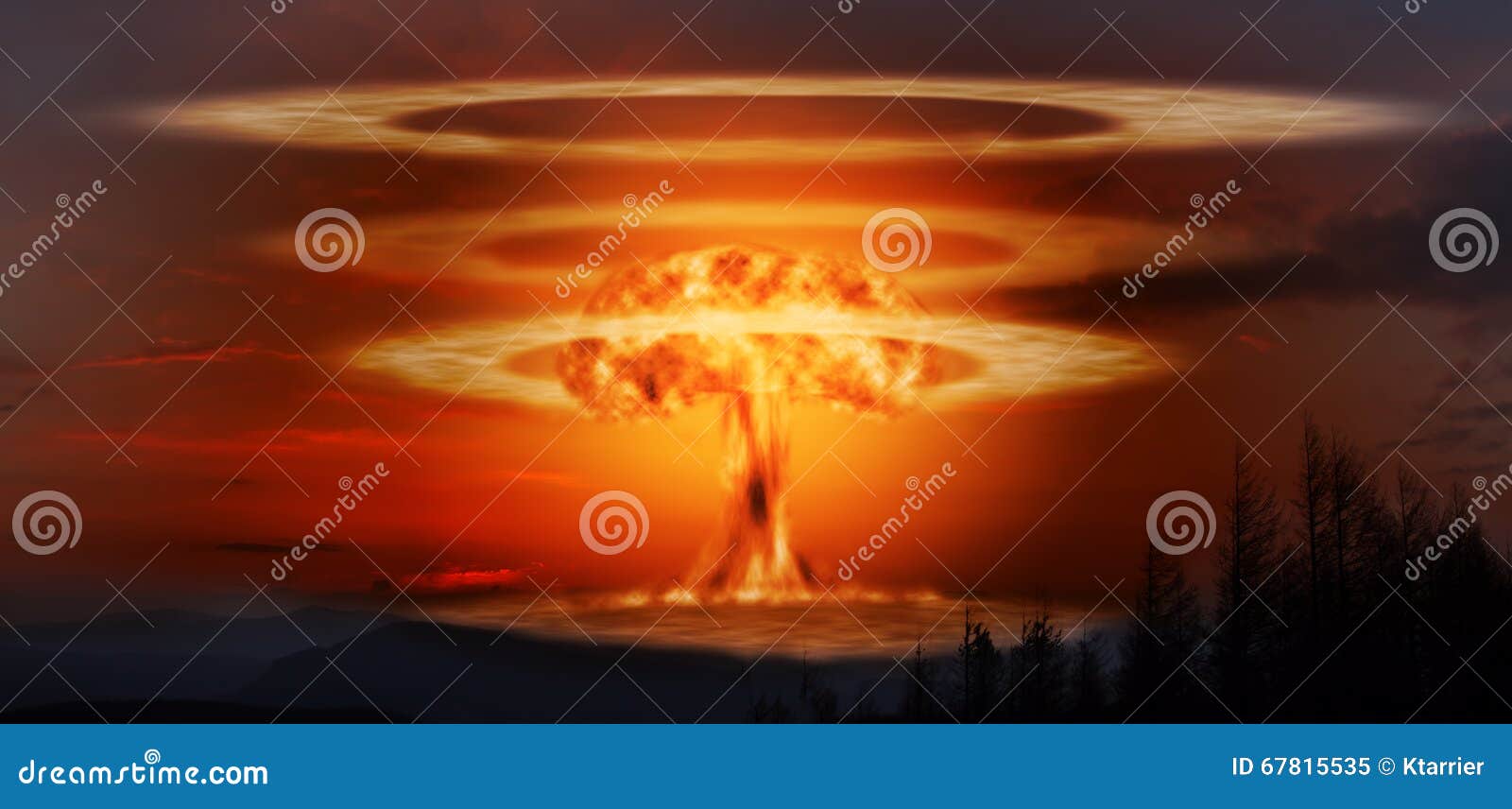 A Modern Nuclear Bomb Explosion. Stock Illustration - Illustration of ...