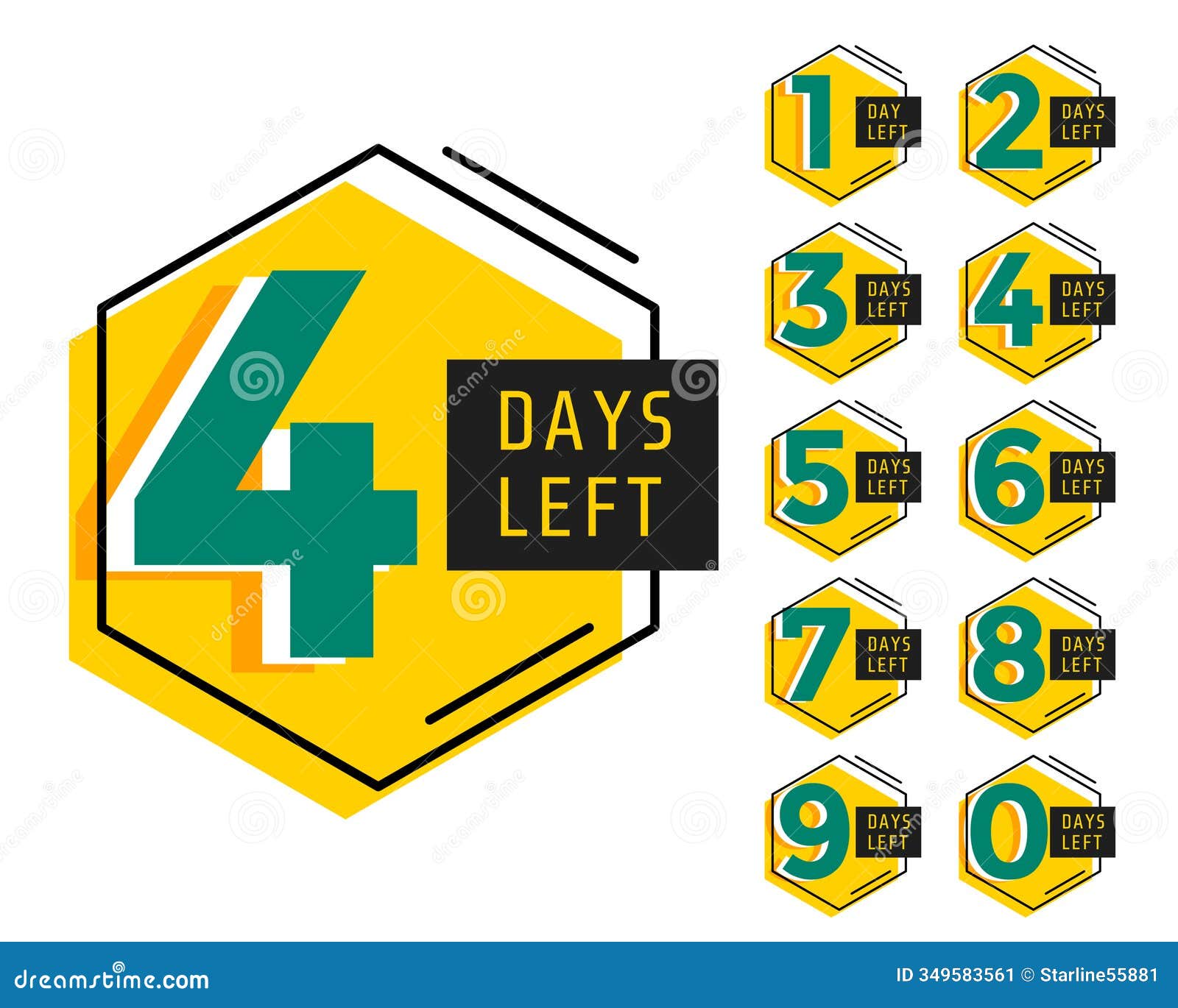 Modern Number of Days Left Countdown Banner Stock Vector - Illustration ...