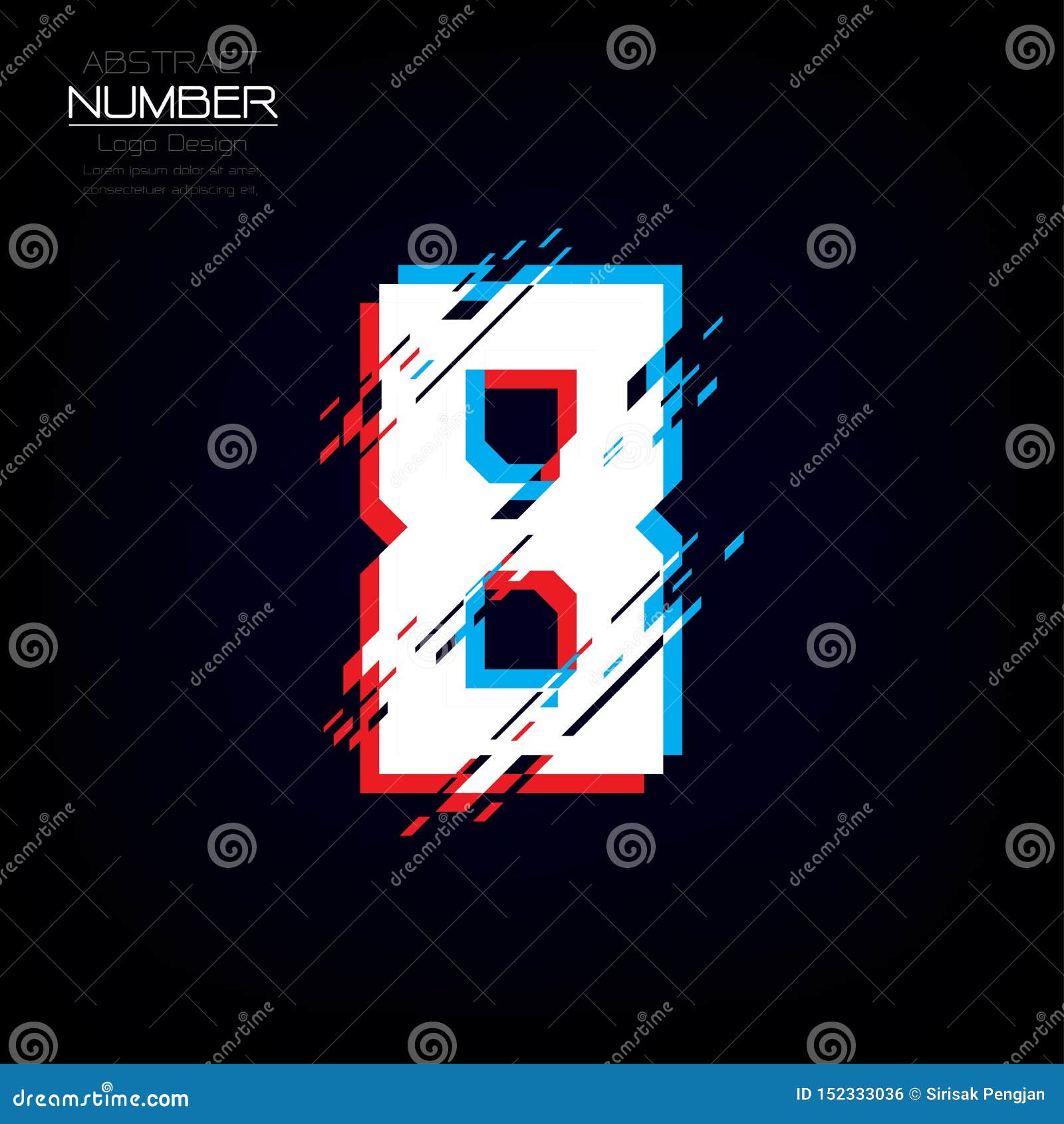 Modern Number Eight Template, Abstract of Character Vector Stock Vector ...