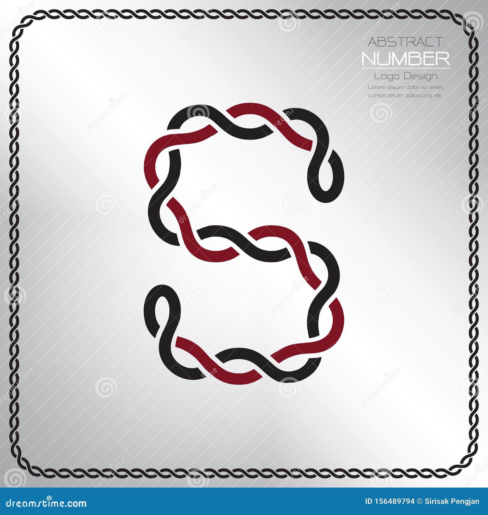 Modern Number Eight Template, Design the Rope To Be a Alphabet, Vector ...