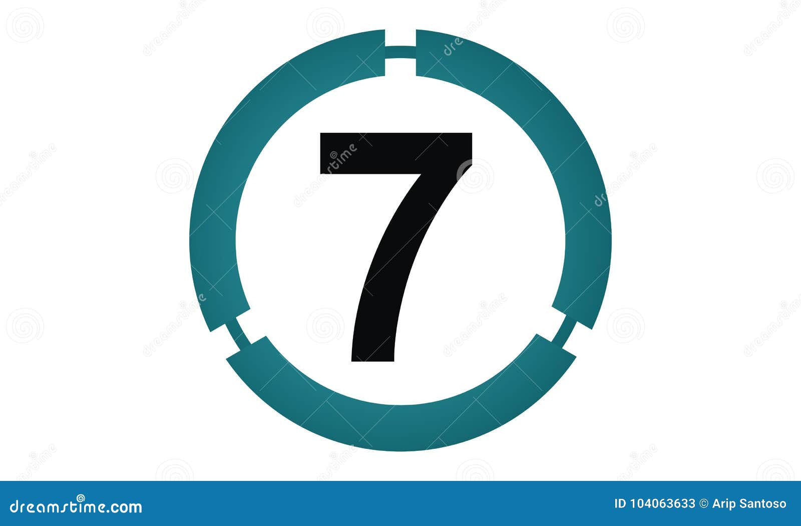 Modern Number 7 stock vector. Illustration of cable - 104063633