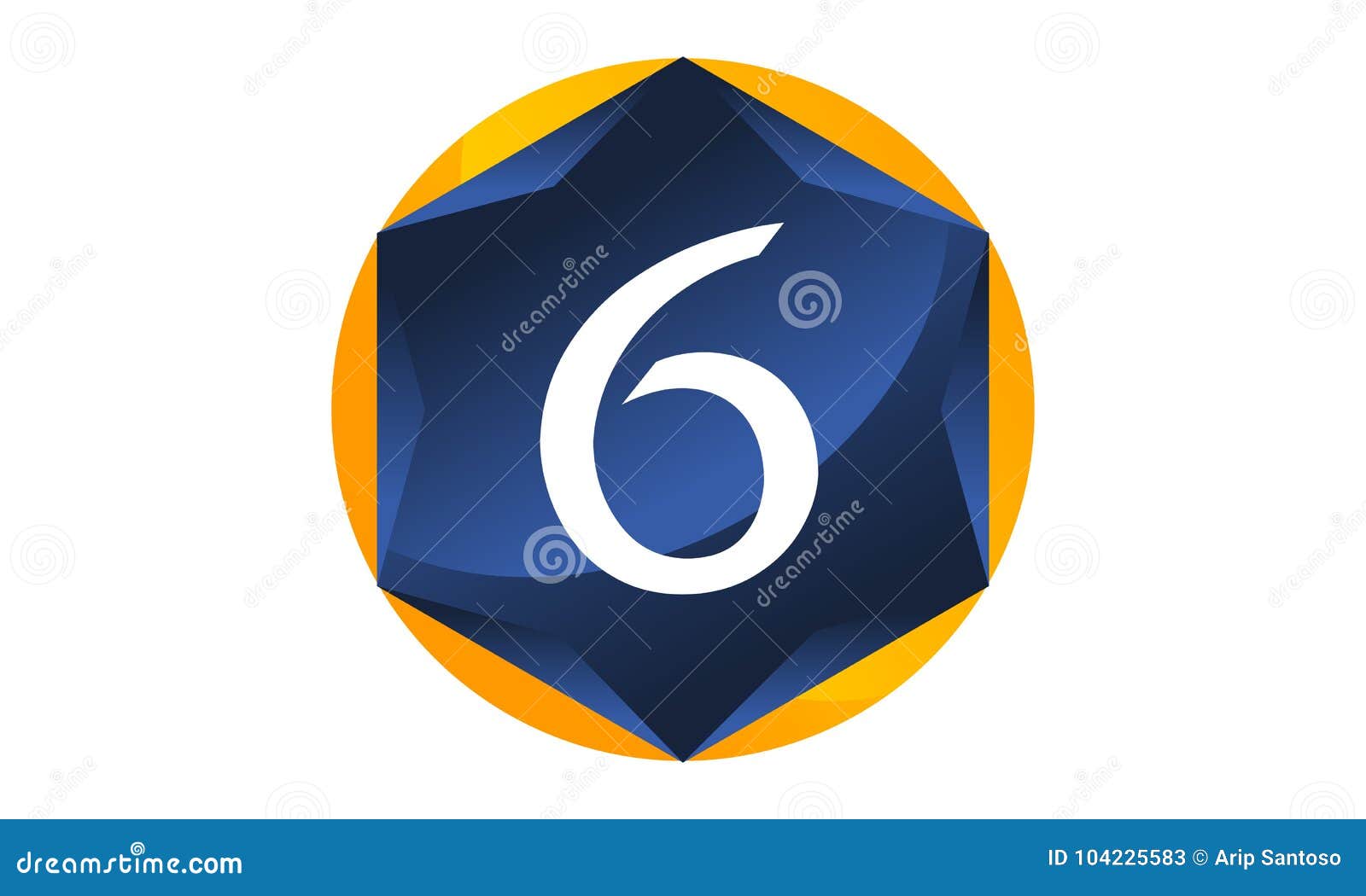 Modern Number 6 stock vector. Illustration of industry - 104225583