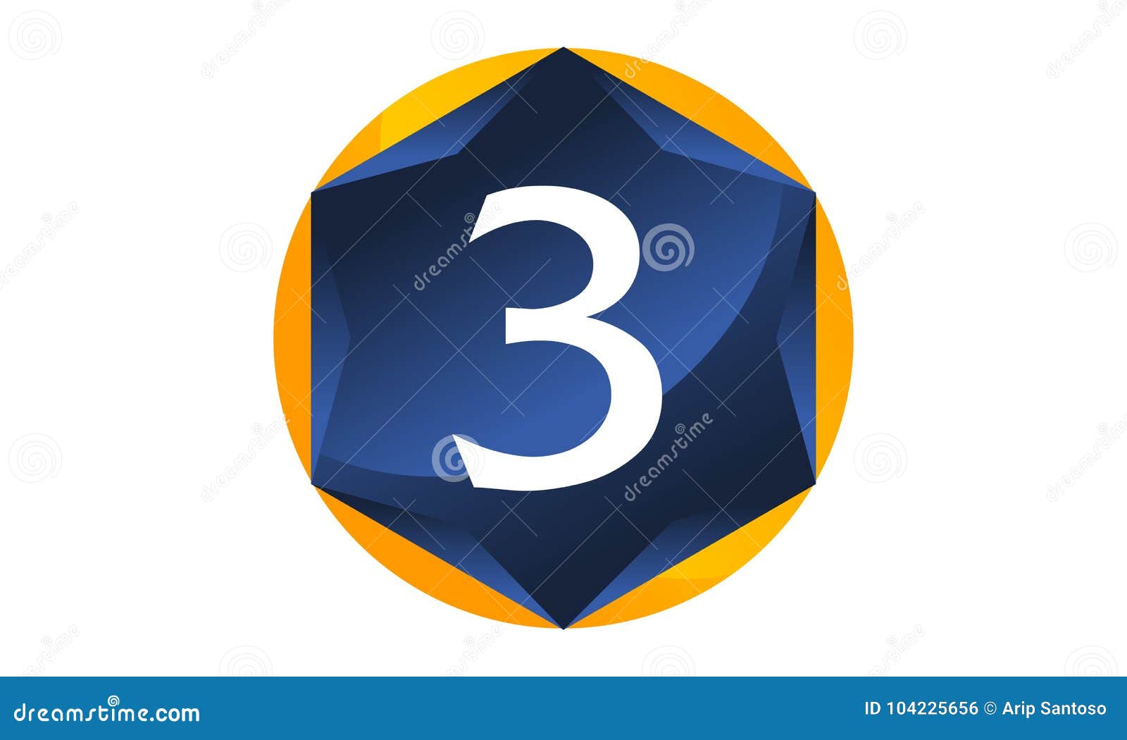 Modern Number 3 stock vector. Illustration of logo, luxury - 104225656