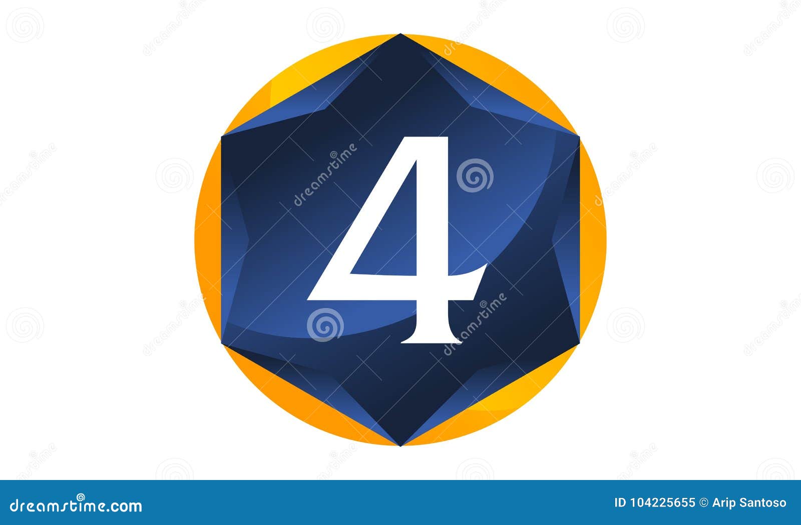 Modern Number 4 stock vector. Illustration of crystal - 104225655