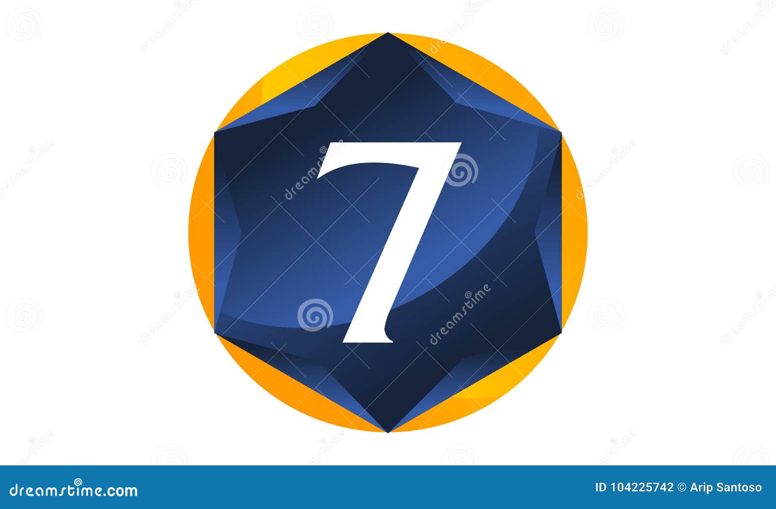 Modern Number 7 stock vector. Illustration of emblem - 104225742