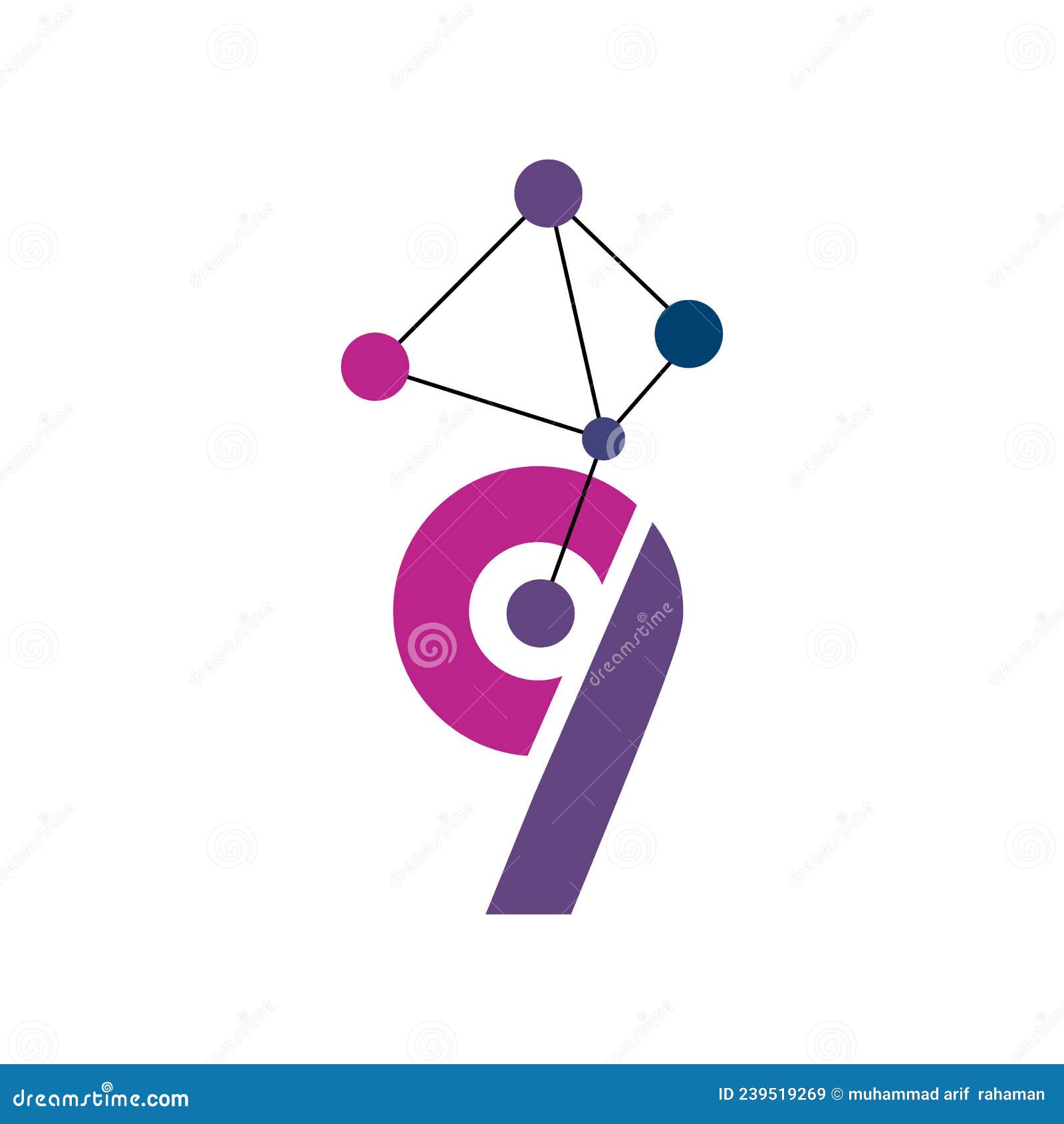 Modern Number Nine 9 Logo Concept Design Stock Vector - Illustration of ...