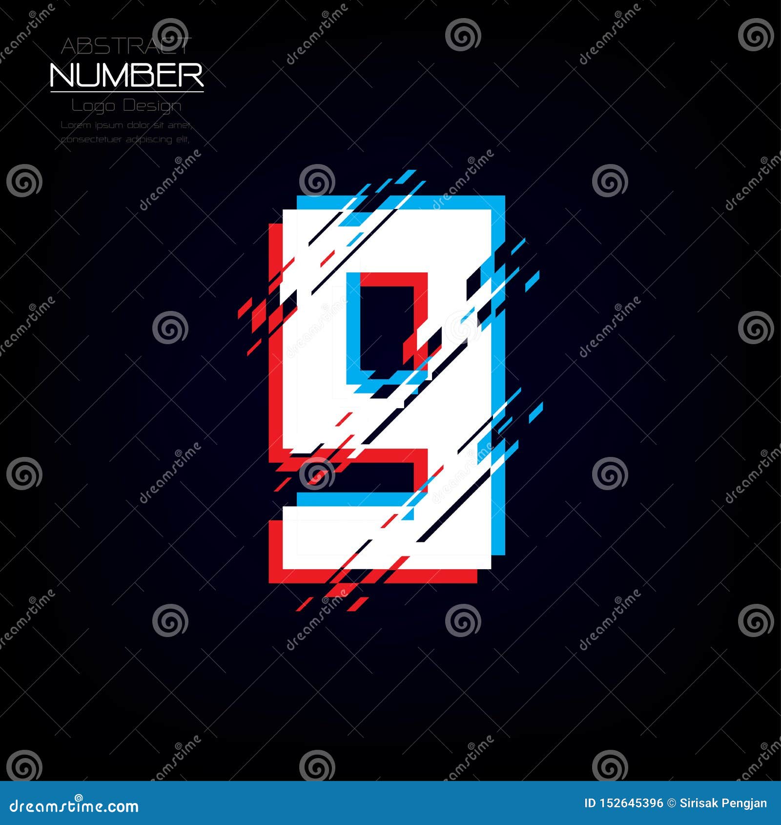Modern Number Nine Template, Abstract of Character Vector Stock Vector ...