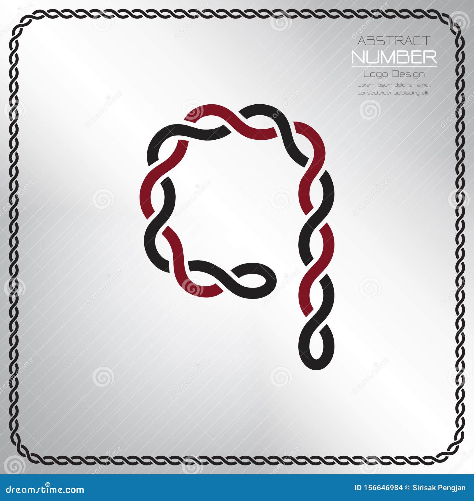 Modern Number Nine Template, Design the Rope To Be a Alphabet, Vector ...