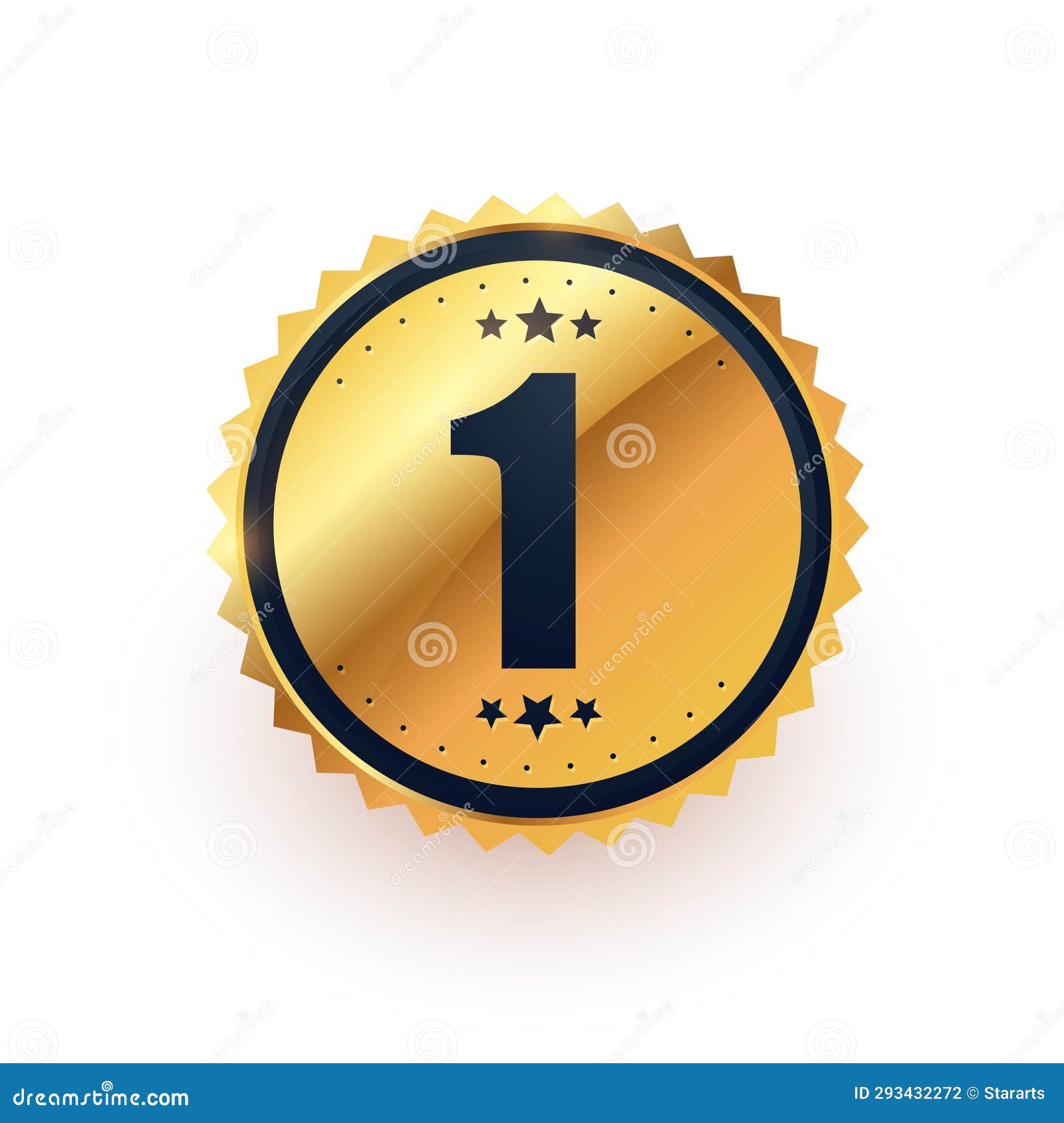 Modern Number One Golden Badge Design Stock Vector - Illustration of ...