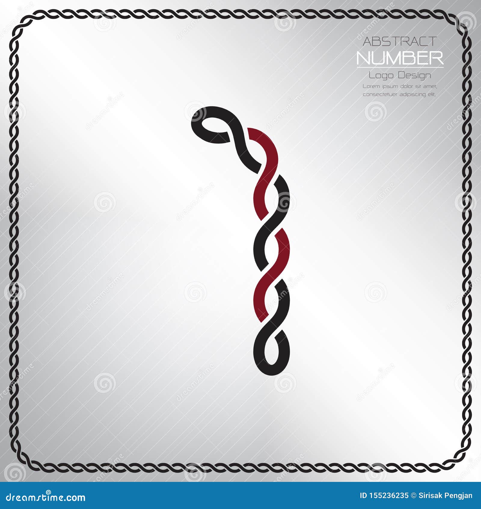 Modern Number One Template, Design the Rope To Be a Alphabet, Vector ...