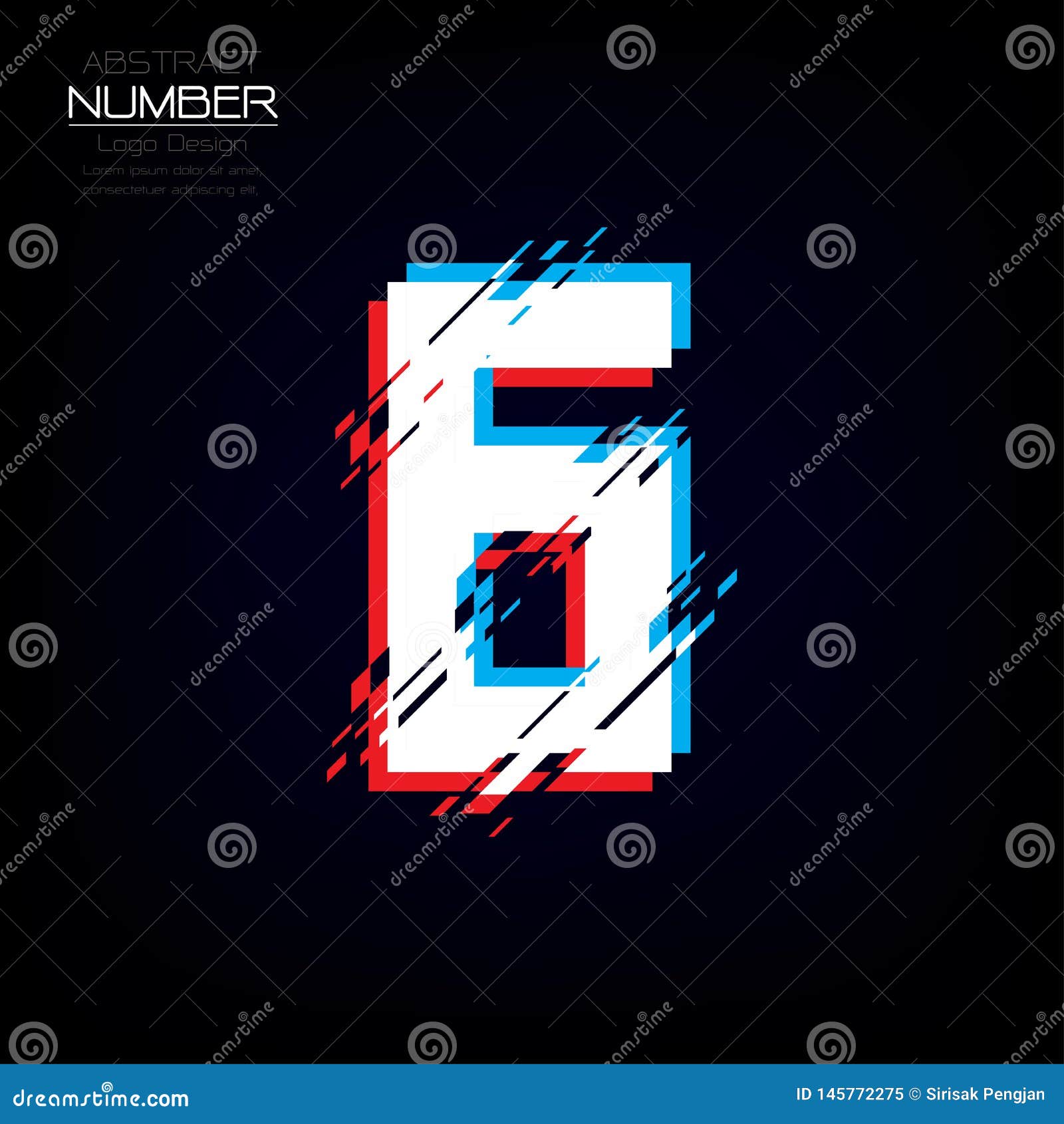 Modern Number Six Template, Abstract of Character Vector Stock ...