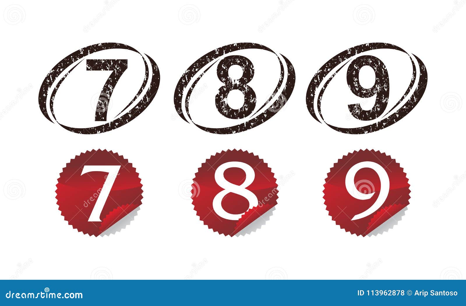 Modern Number Template Set stock vector. Illustration of collection ...