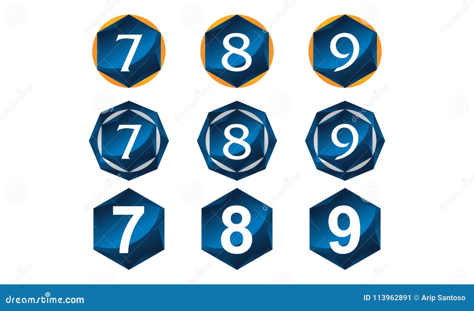 Modern Number Template Set stock vector. Illustration of mathematics ...