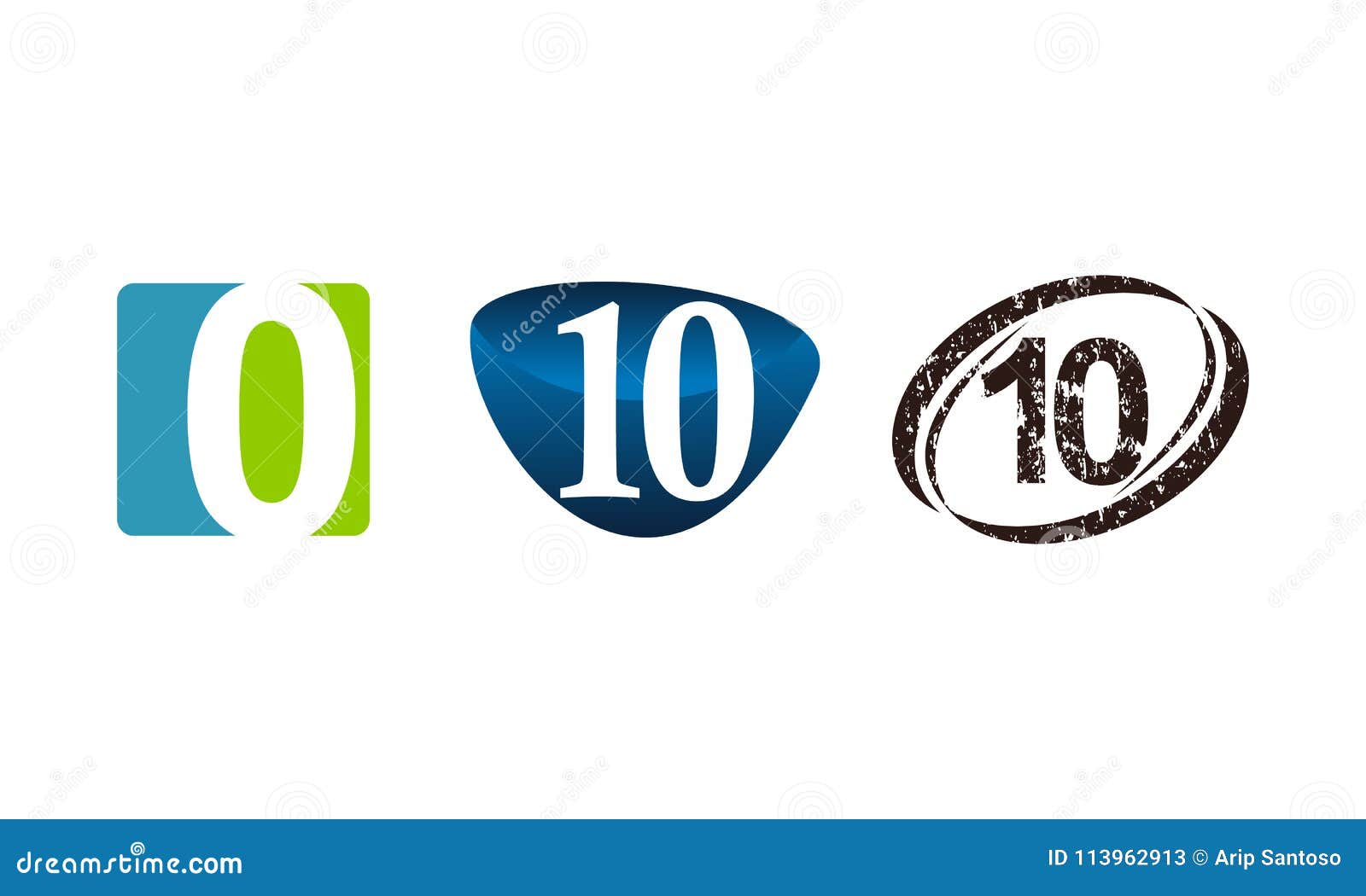 Modern Number Template Set stock vector. Illustration of learning ...