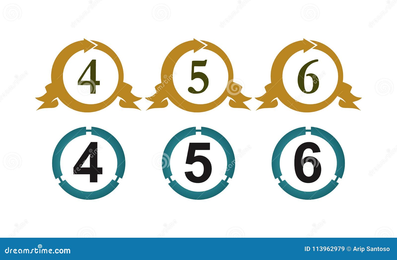 Modern Number Template Set stock vector. Illustration of mathematics ...