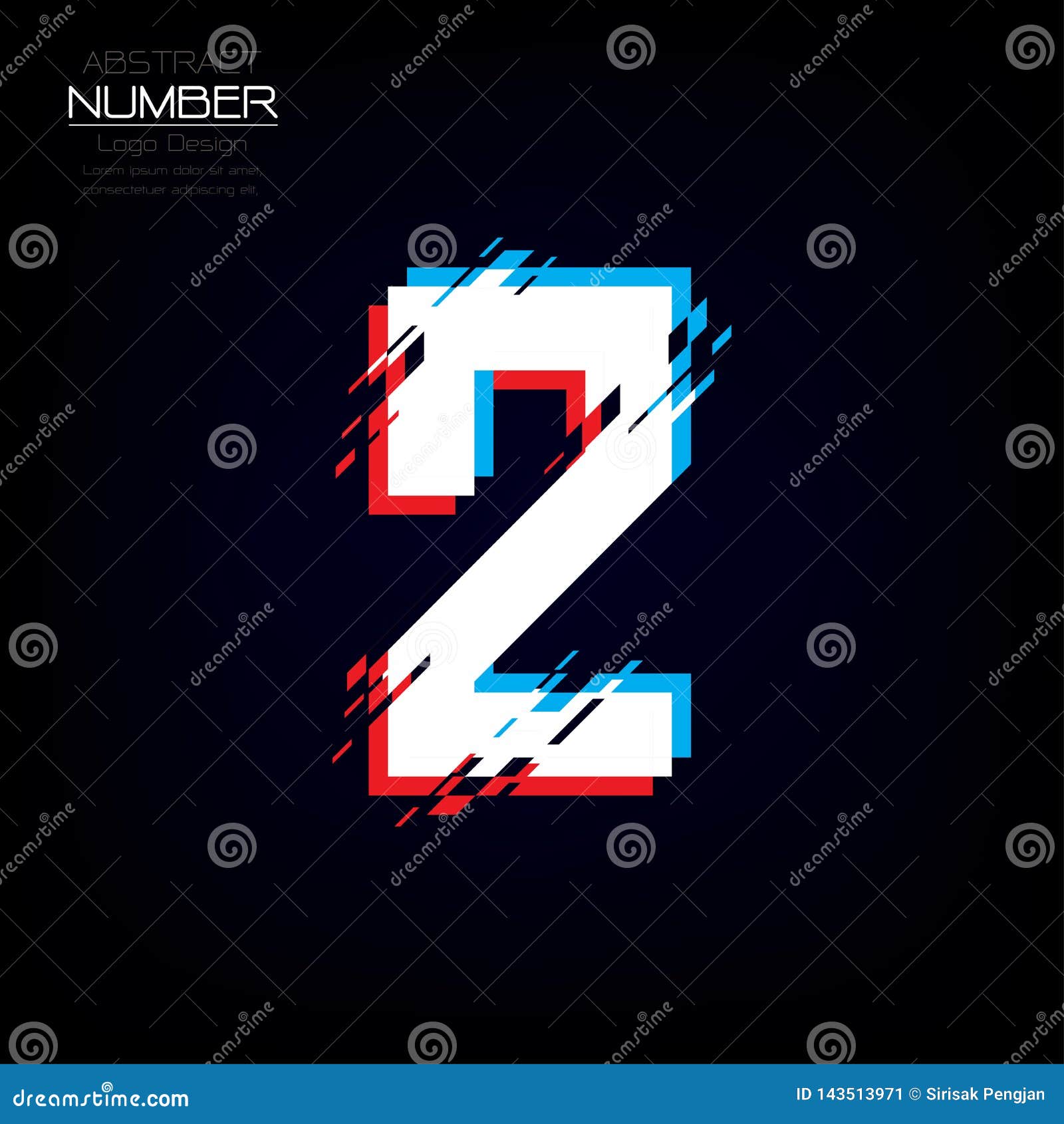Modern Number Two Template, Abstract of Character Vector Stock ...