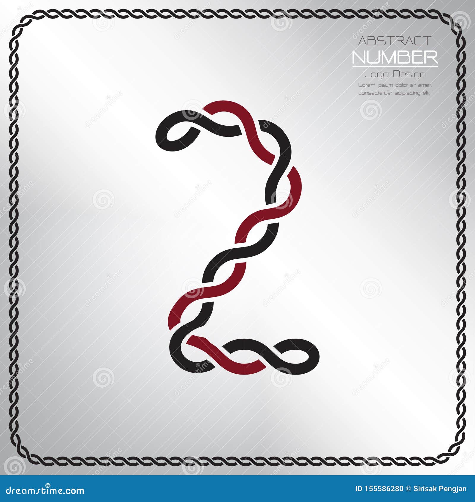 Modern Number Two Template, Design the Rope To Be a Alphabet, Vector ...