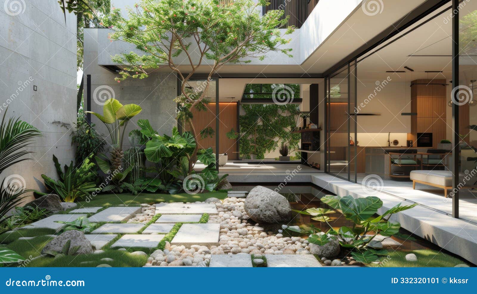 Modern Oasis Blending Nature And Architecture In Biophilic Courtyard ...