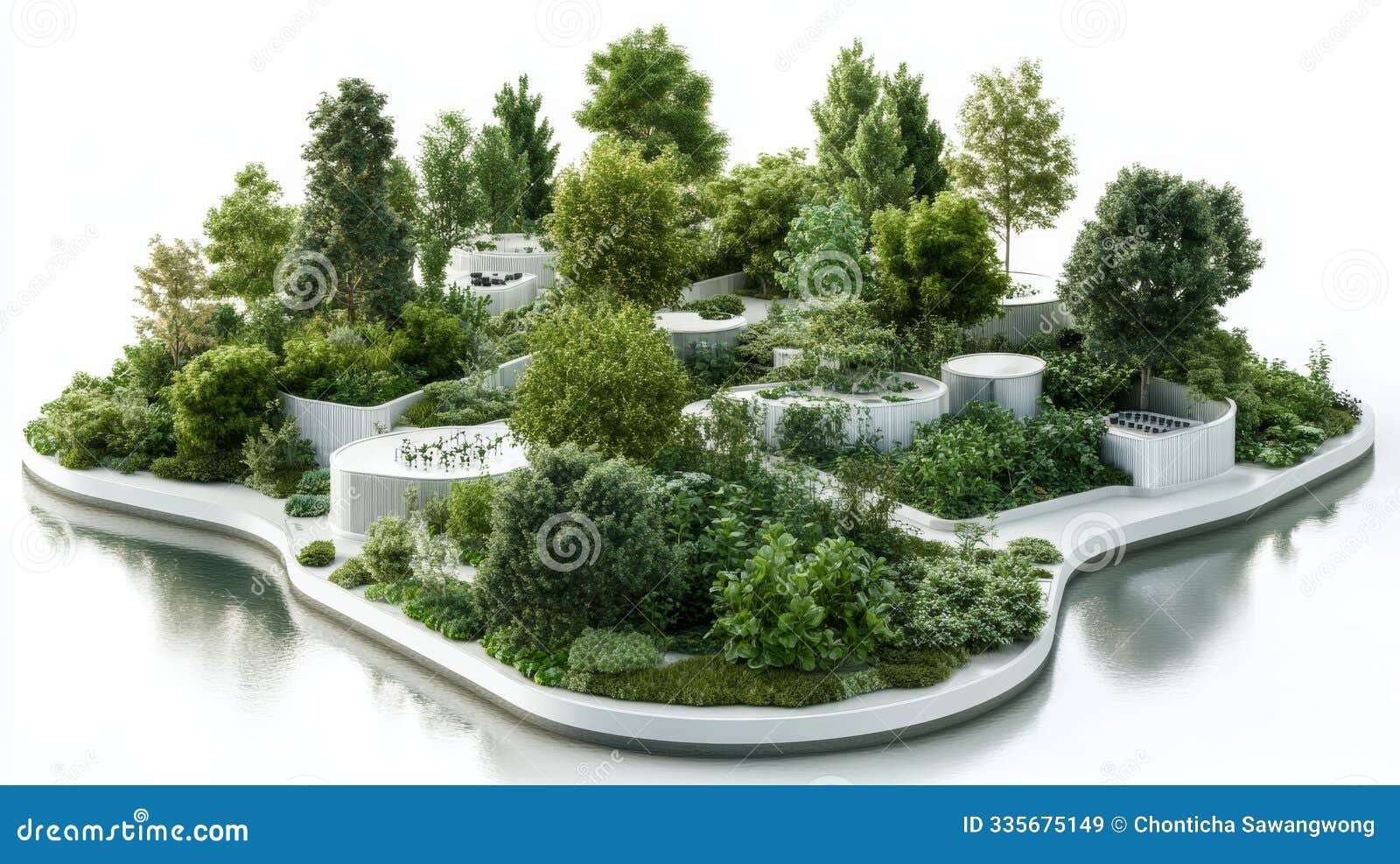 A Modern Oasis Featuring Lush Greenery, Trees, and Innovative ...