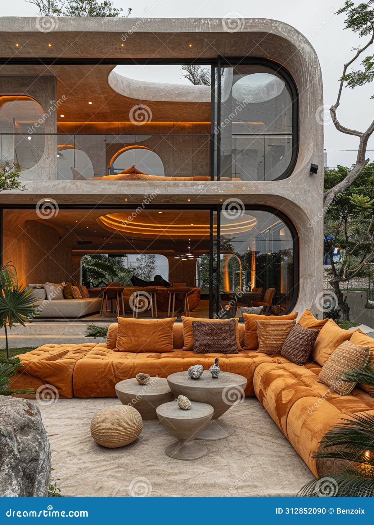 Modern Observatory Home with a Retractable Roof for Stargazing. Stock ...