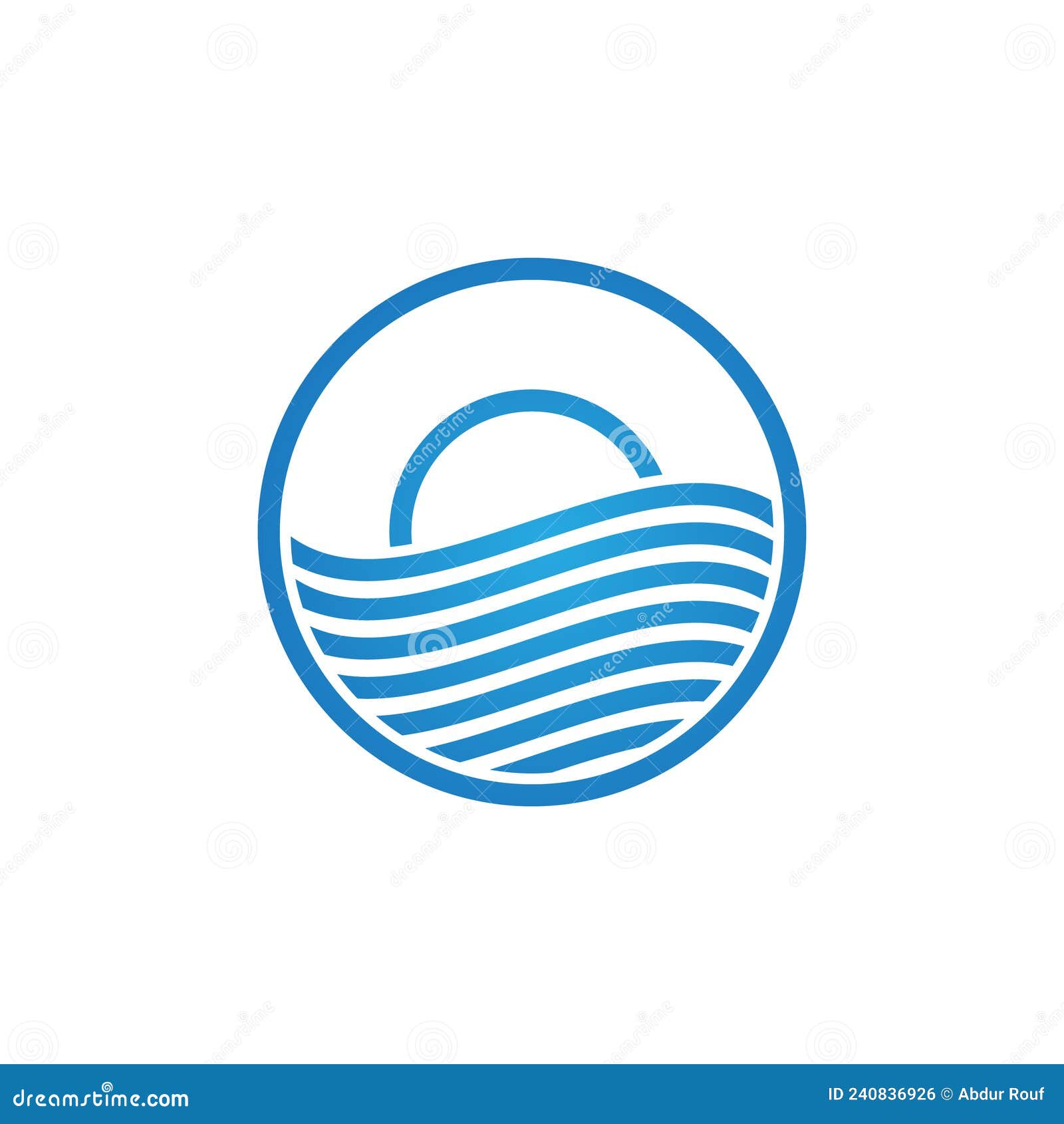 Modern Ocean Line with Sunrise Logo Design Stock Vector - Illustration ...