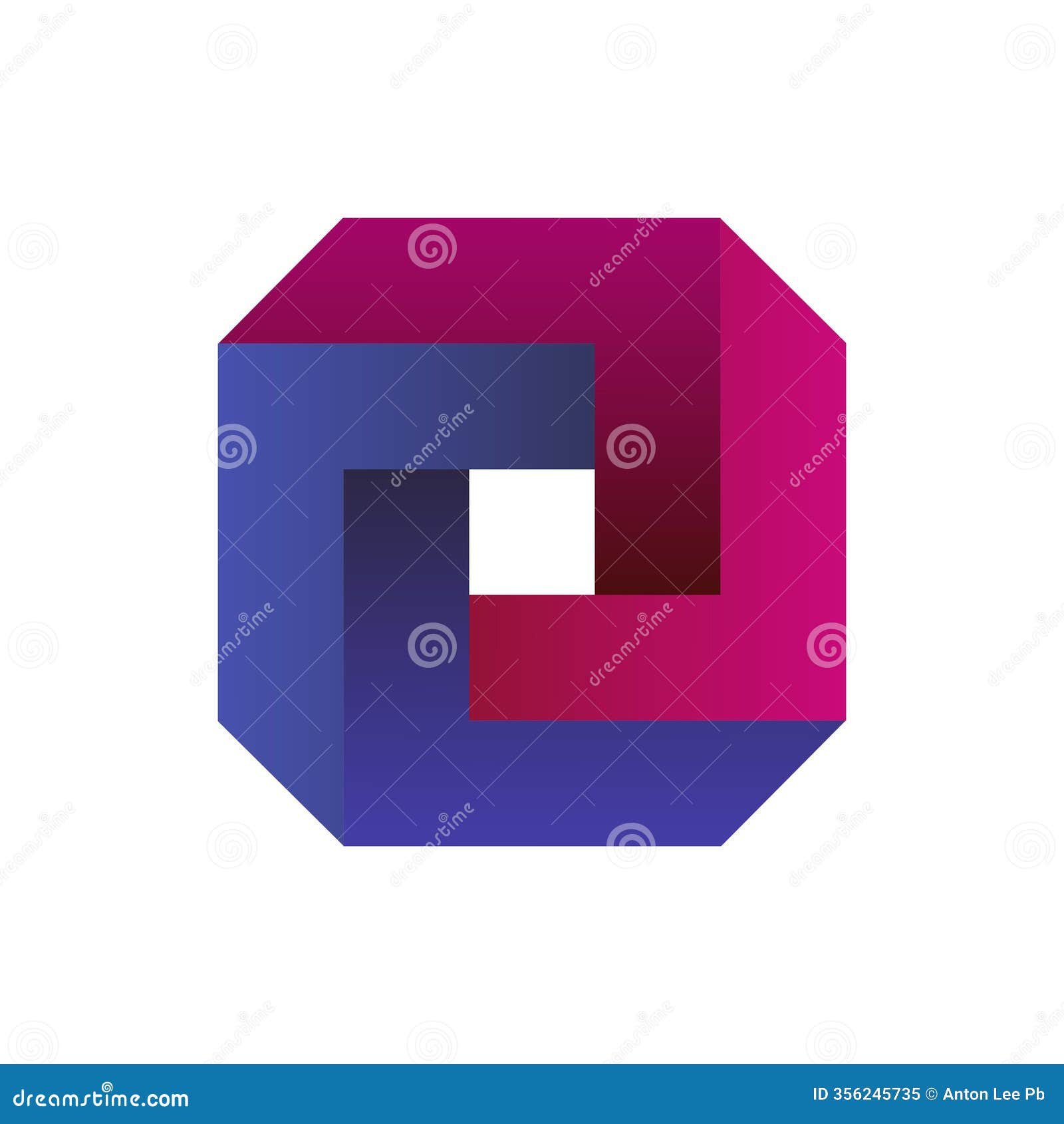 Gradient Octagon Logo with Interlocking Blue and Pink Design Stock ...