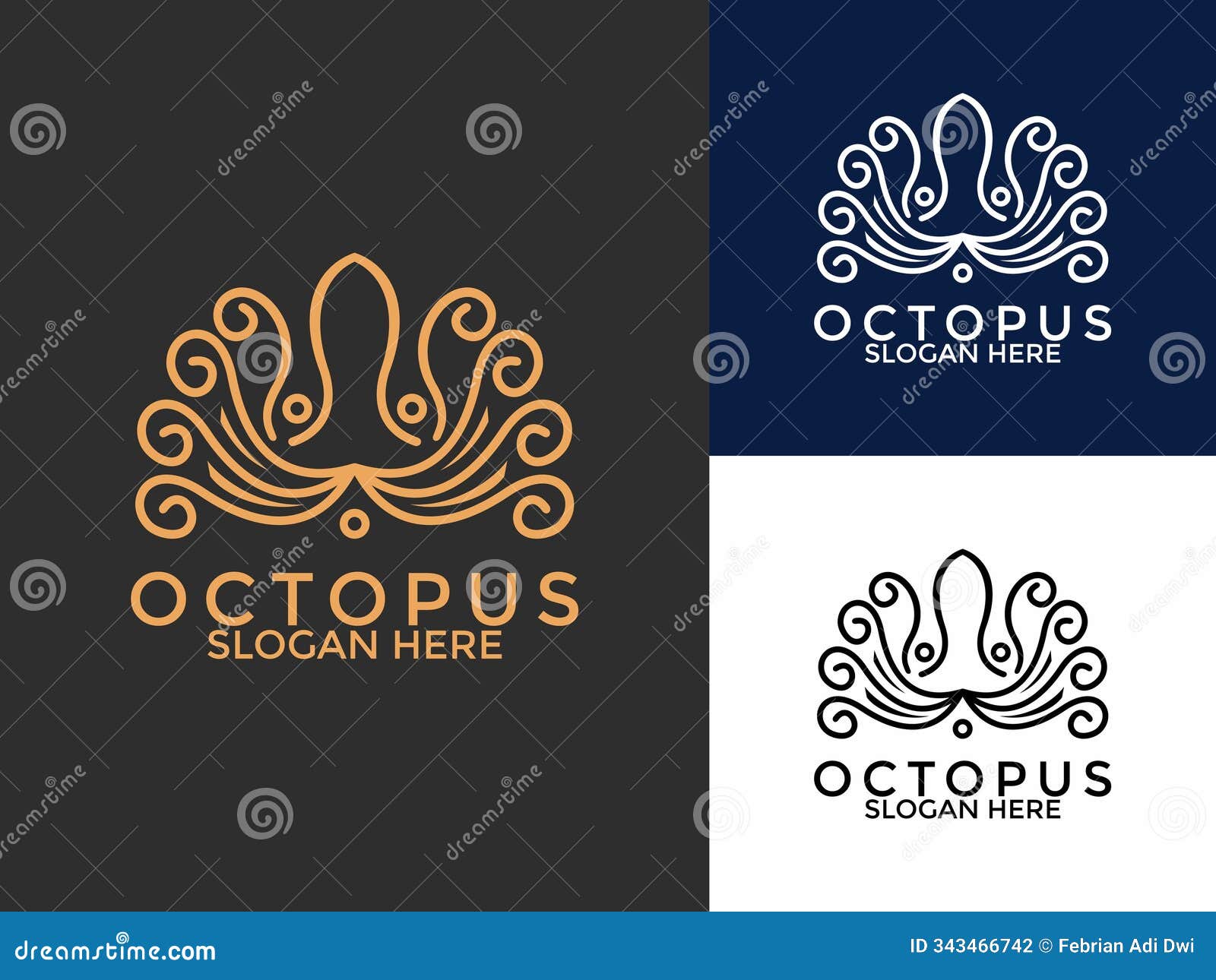 Modern Octopus Silhouette Modern Logo Royalty-Free Cartoon ...