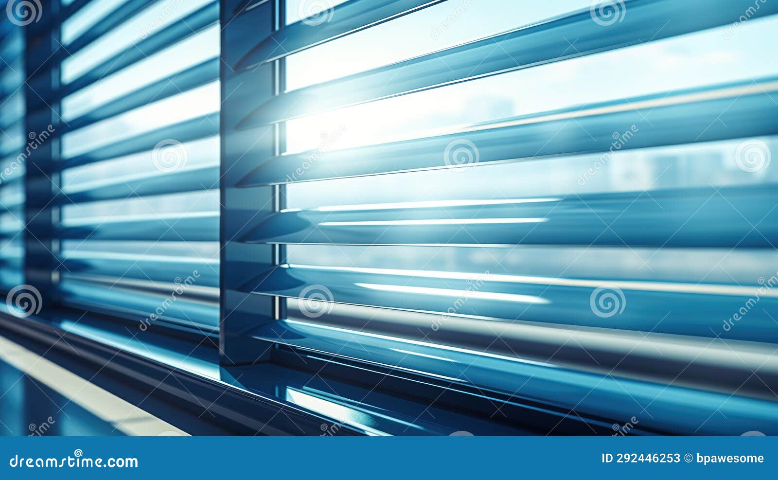 Modern Office Aesthetics, Sleek Automated Window Blinds, Light and ...