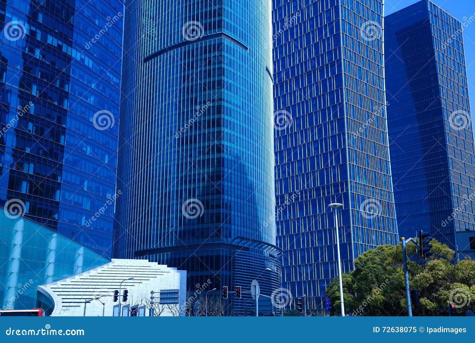 Modern Office Architecture at Blue Glass Window Wall Backgrounds Stock ...