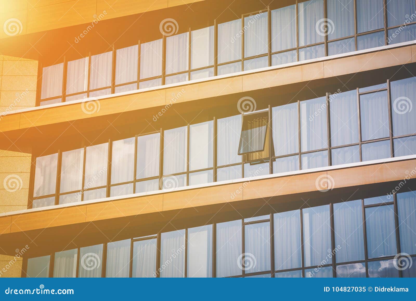 Modern Office Block with Rows of Windows Stock Image - Image of high ...