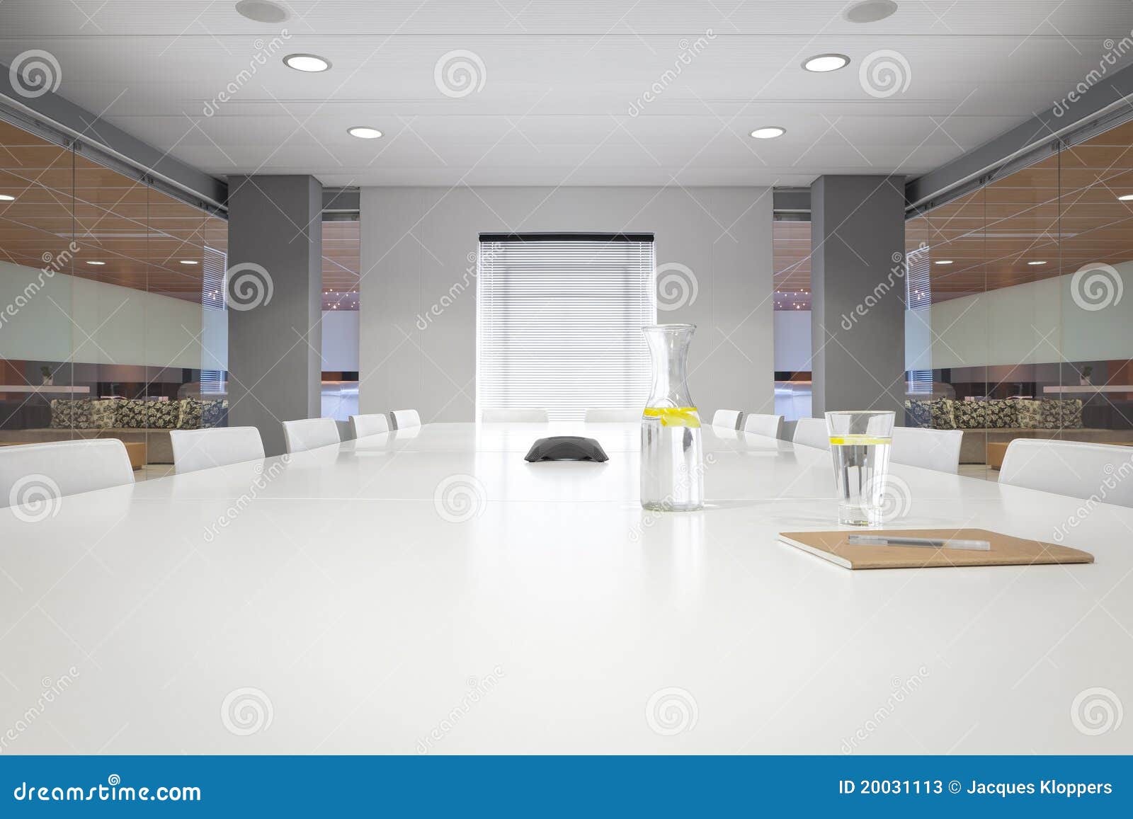 Modern Office Boardroom with Notepad. Stock Image - Image of ...