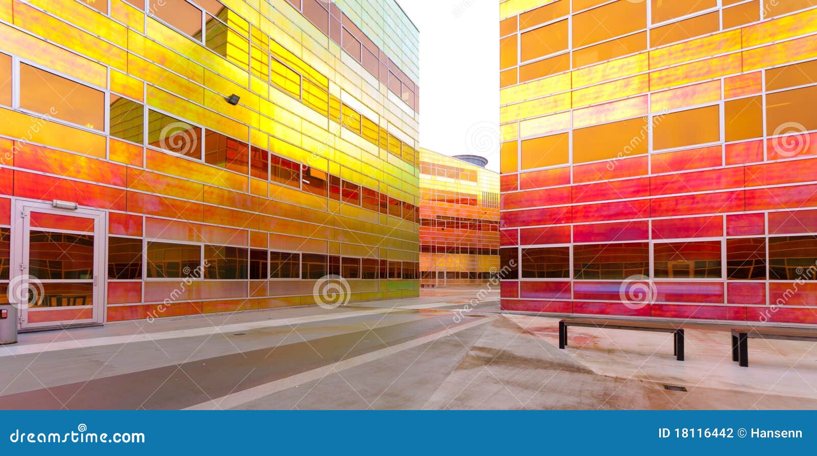 Modern Office Building in Almere Stock Photo - Image of bench, holland ...