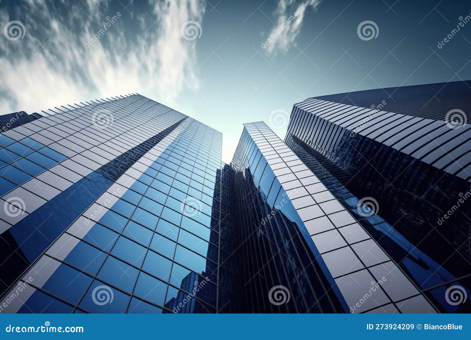 Modern Office Building Architecture with Glass Window from Below View ...
