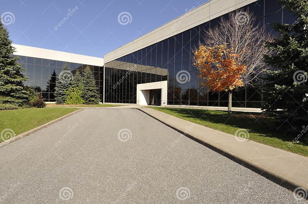 Modern Office Building with Autumn Foilage Stock Image - Image of ...