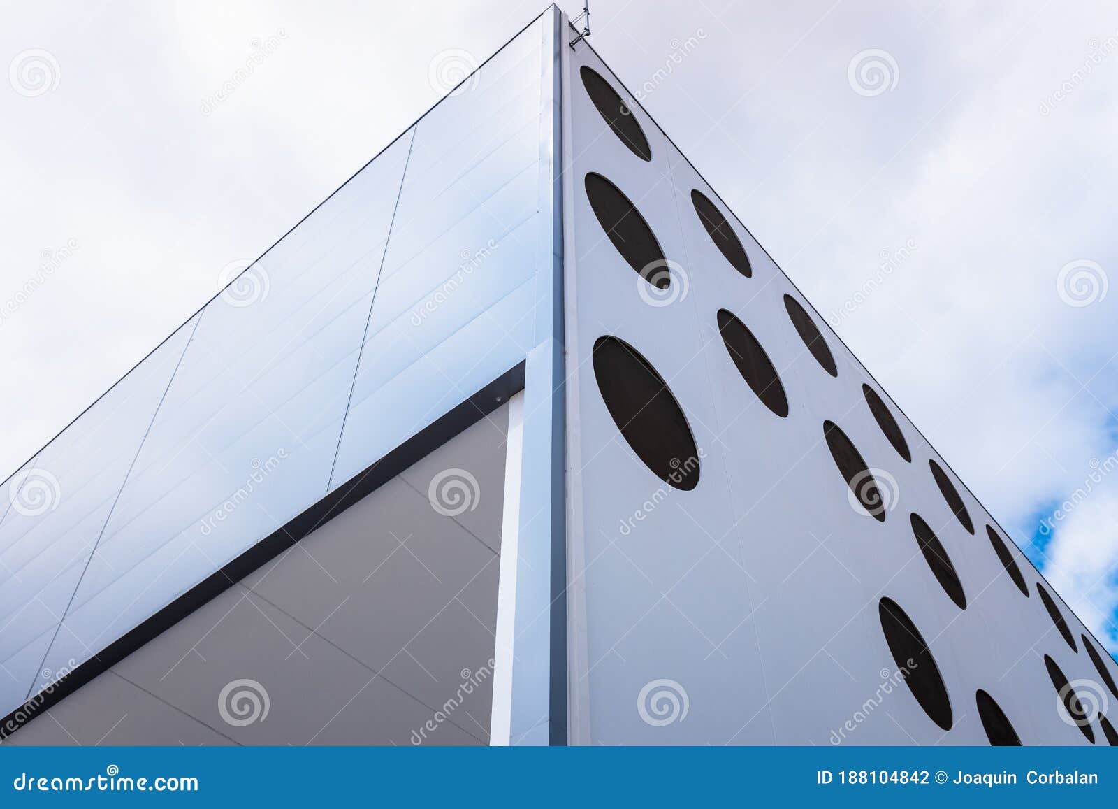 The Circular Windows With Blue Glass, Modern Contemporary Architecture ...