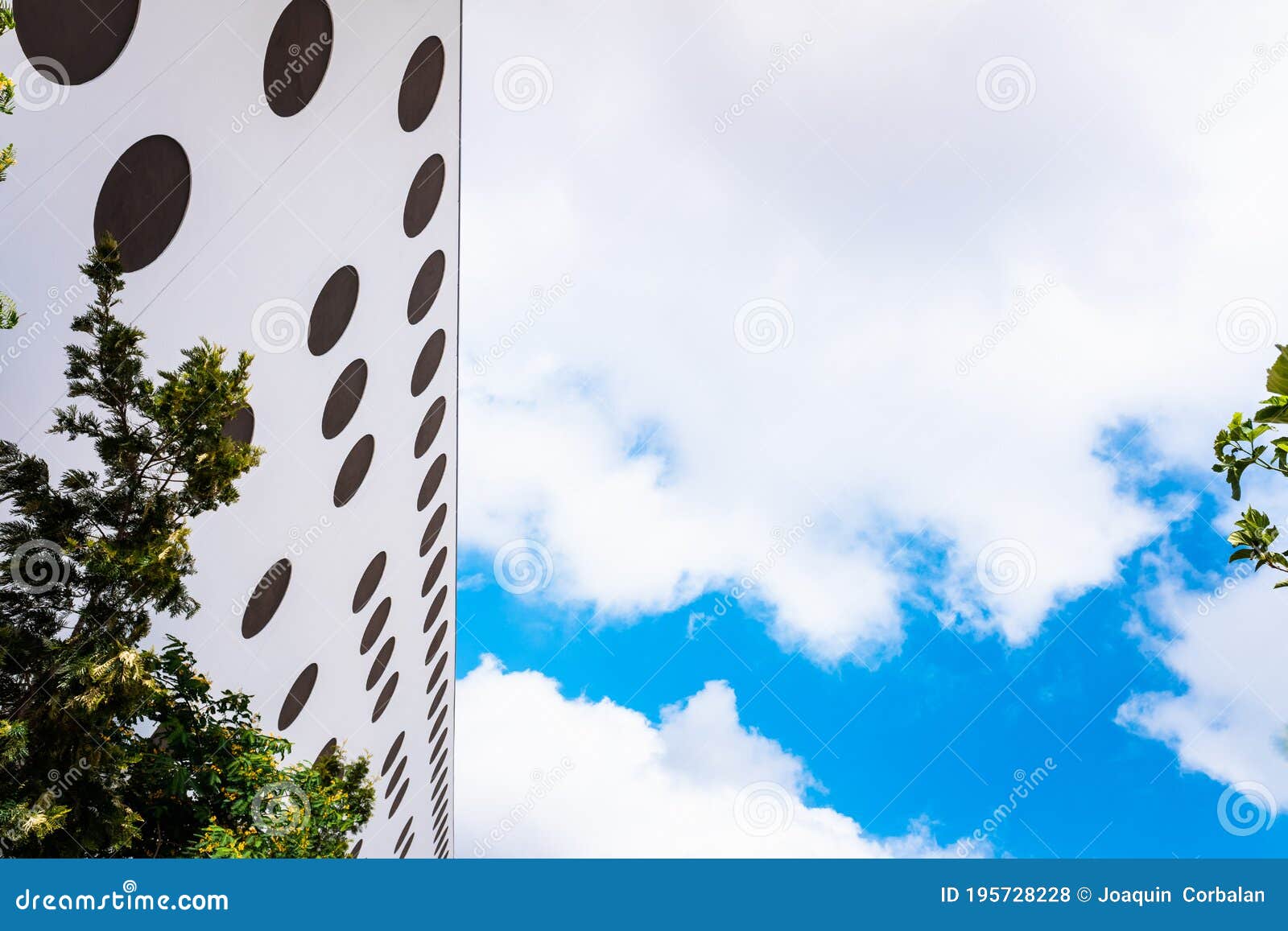 The Circular Windows With Blue Glass, Modern Contemporary Architecture ...