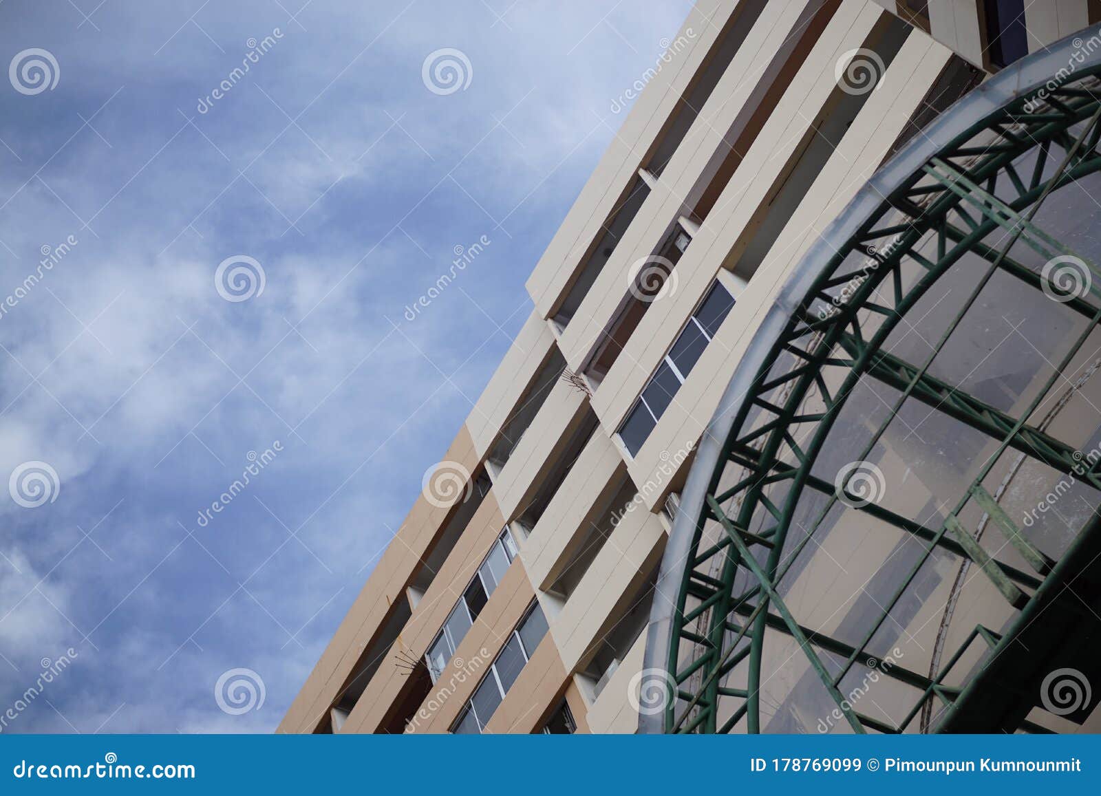 Modern Office Building with Clouds Stock Image - Image of condos, city ...
