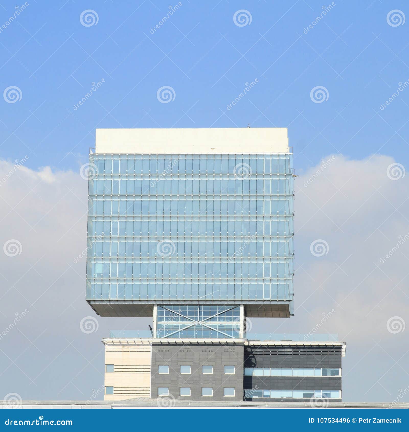 Modern Office Building - Cube Stock Photo - Image of windows, building ...
