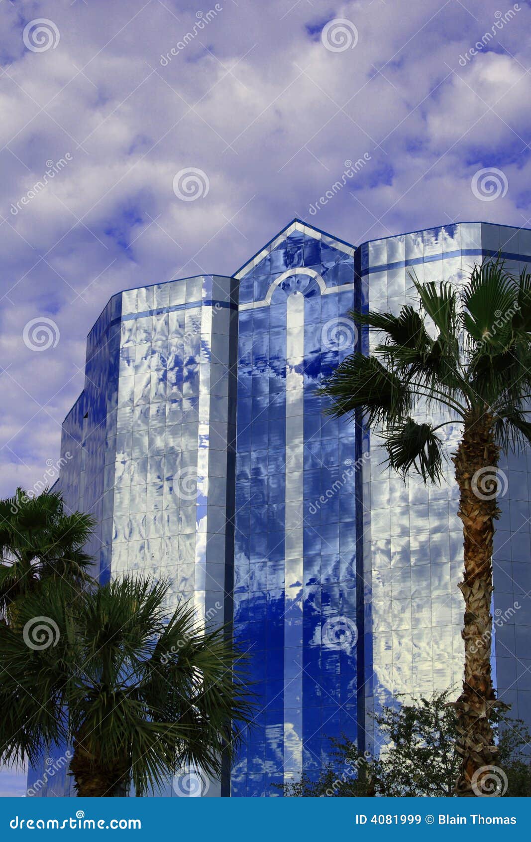 Modern Office Building Distant Angle Stock Image - Image of cloud ...