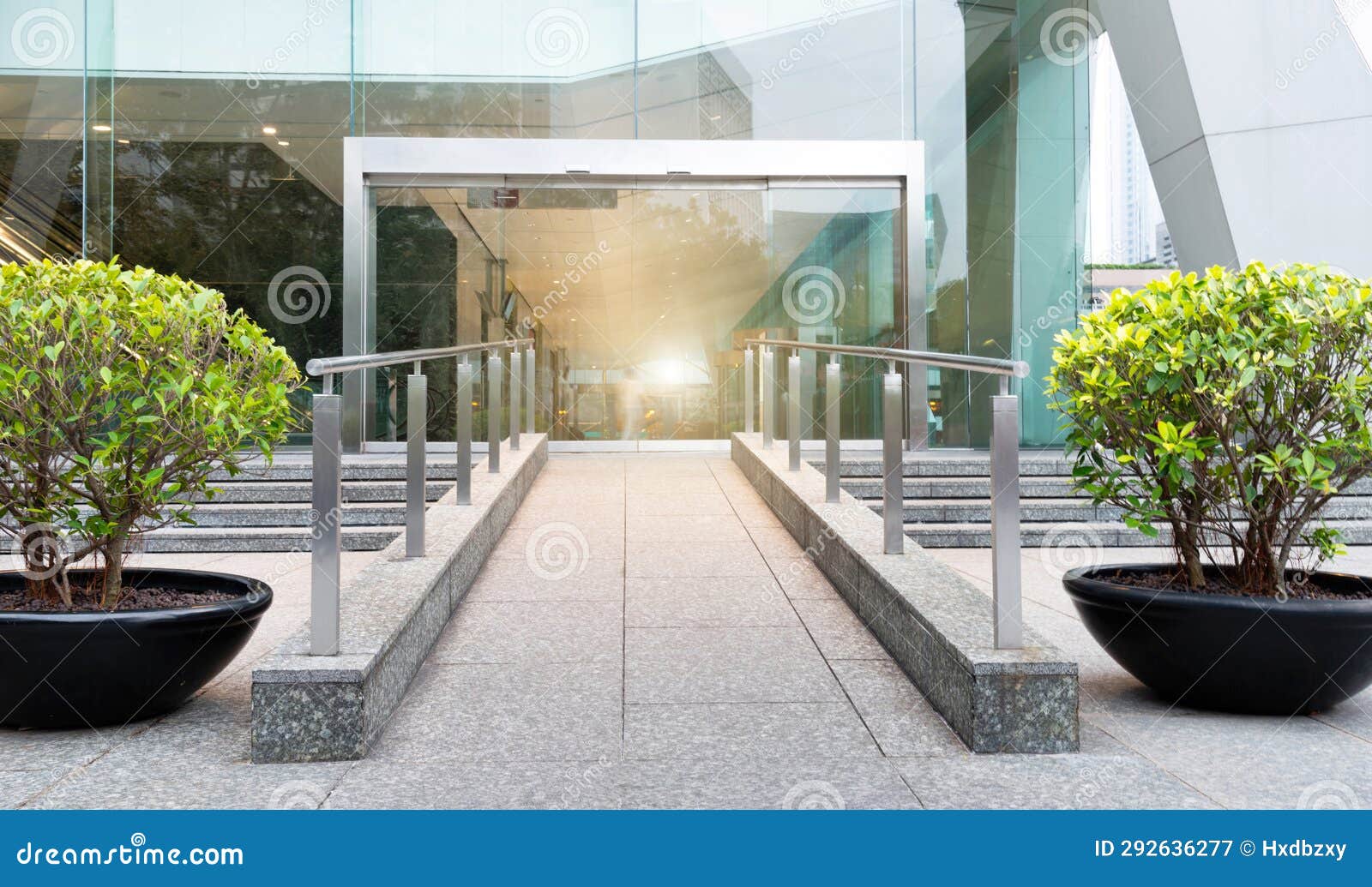 Modern Office Building with Door Stock Image - Image of commercial ...