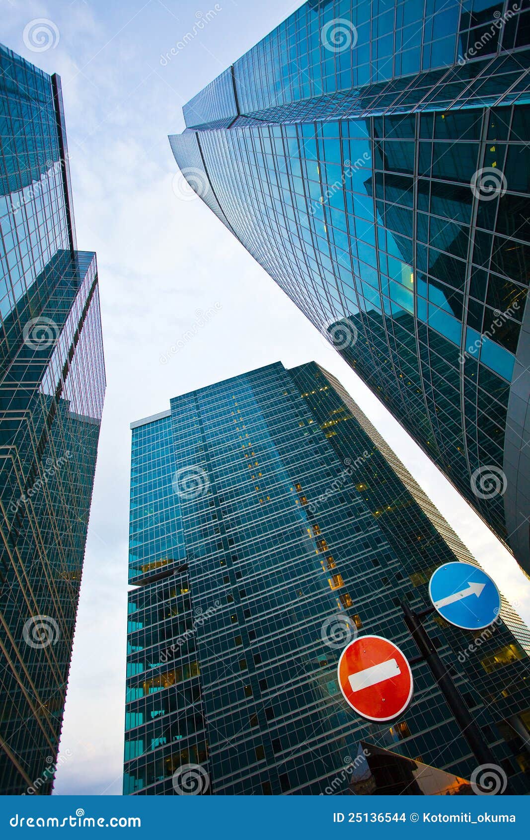 Modern Office Building in Evening Stock Photo - Image of illuminated ...