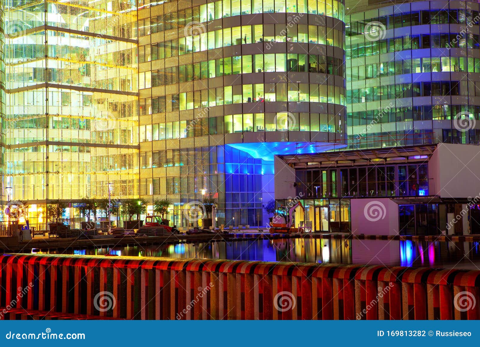 Modern Building Illumination Stock Photo - Image of skyscraper, town ...