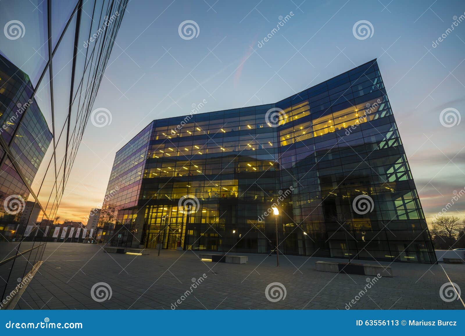 Modern Office Building in the Evening Editorial Stock Photo - Image of ...