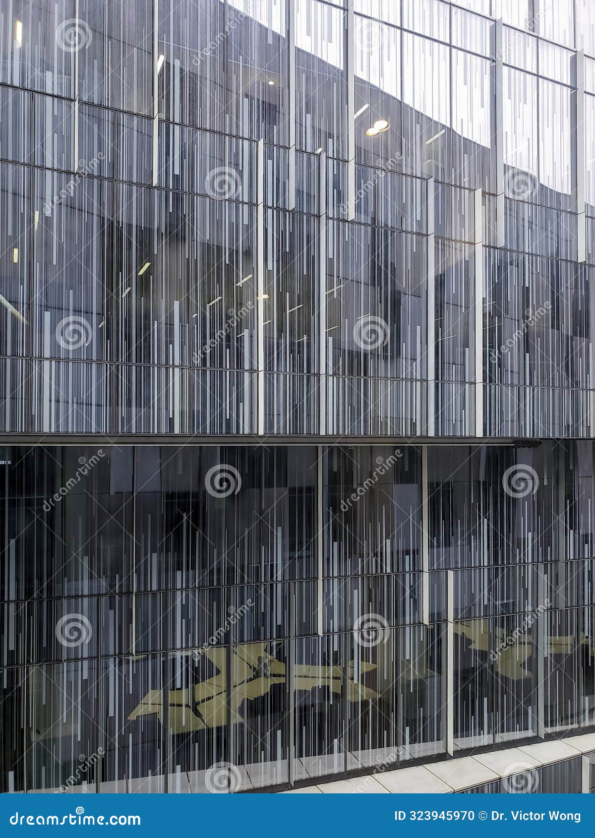 Modern Office Building Exterior with Vertical Line Designs Stock Photo ...