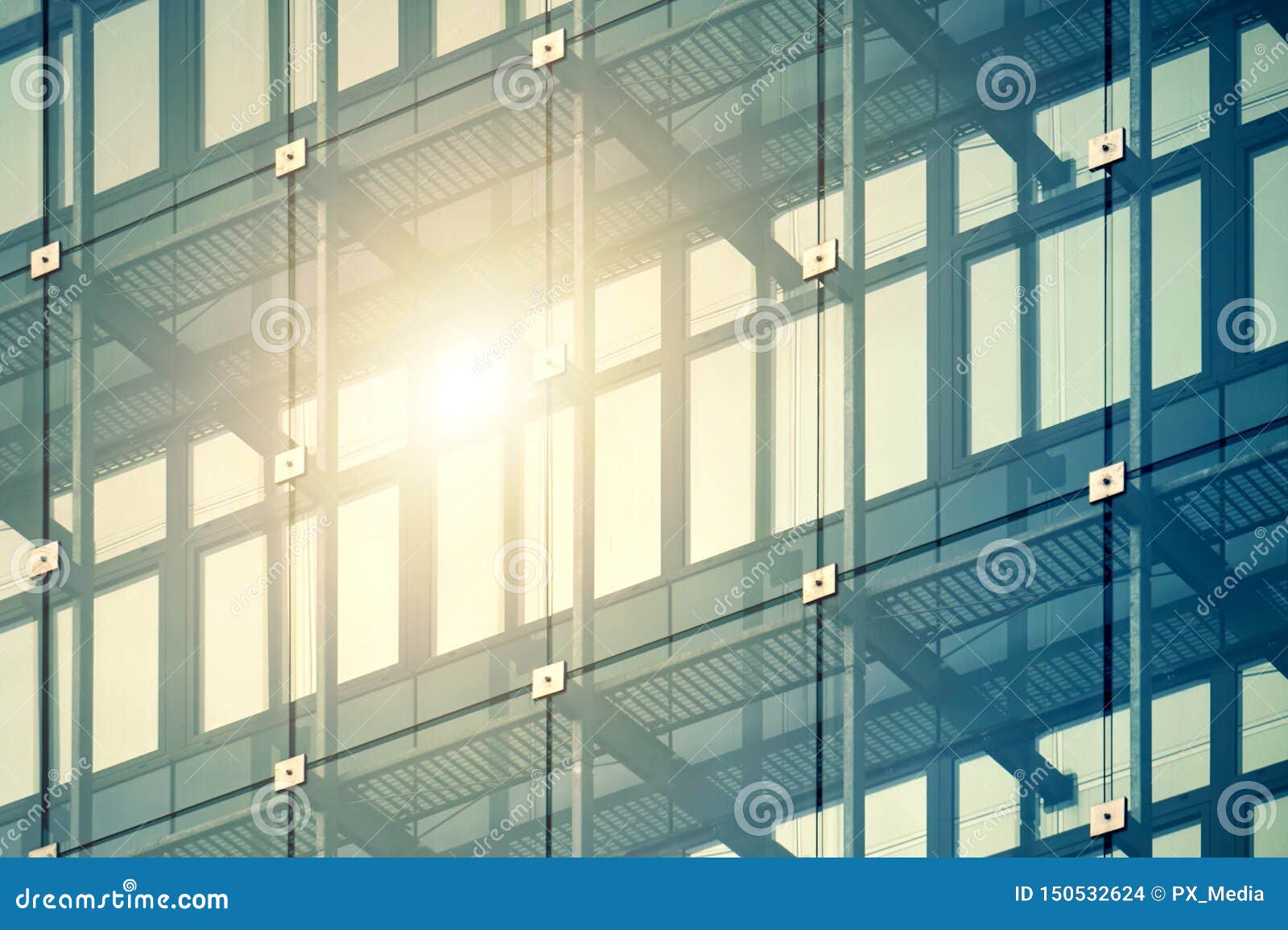 Modern Office Building - Lightbeam, Sun Reflection Stock Photo - Image ...