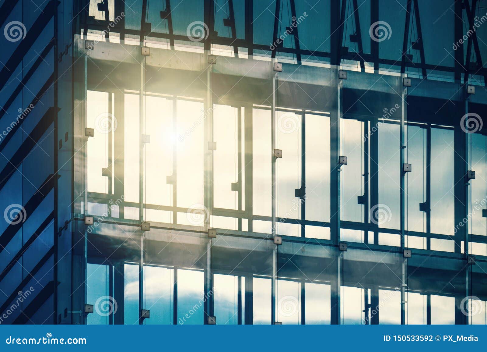 Modern Office Building - Lightbeam, Sun Reflection Stock Photo - Image ...