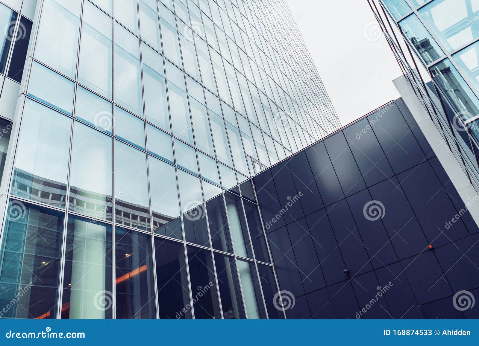 Modern Office Building Facade Stock Image - Image of marble, center ...