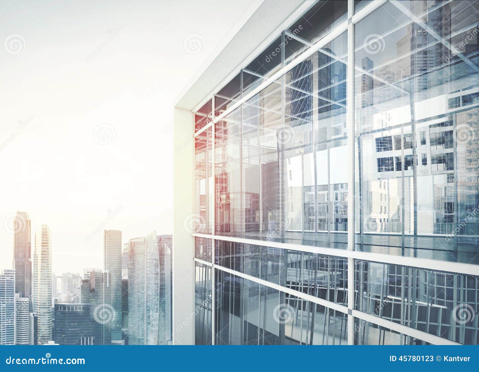 Modern Office Building Facade Stock Image - Image of glass, design ...