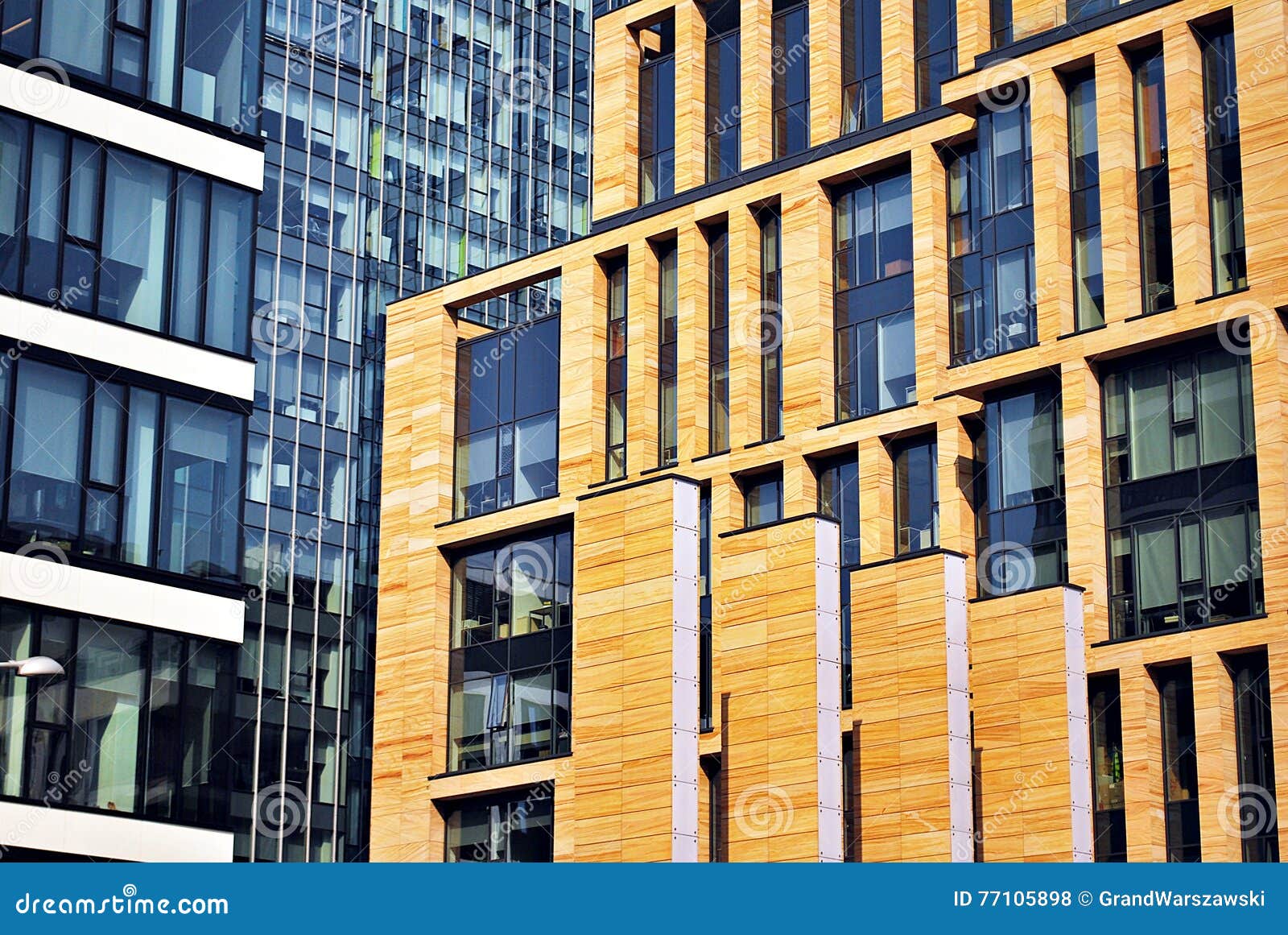 Modern Office Building with Facade of Glass Stock Photo - Image of ...