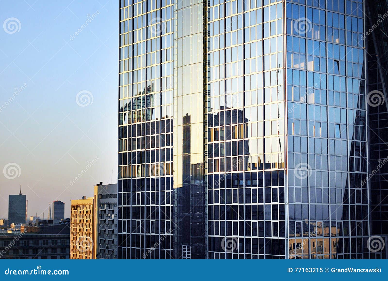 Modern Office Building with Facade of Glass Stock Image - Image of ...